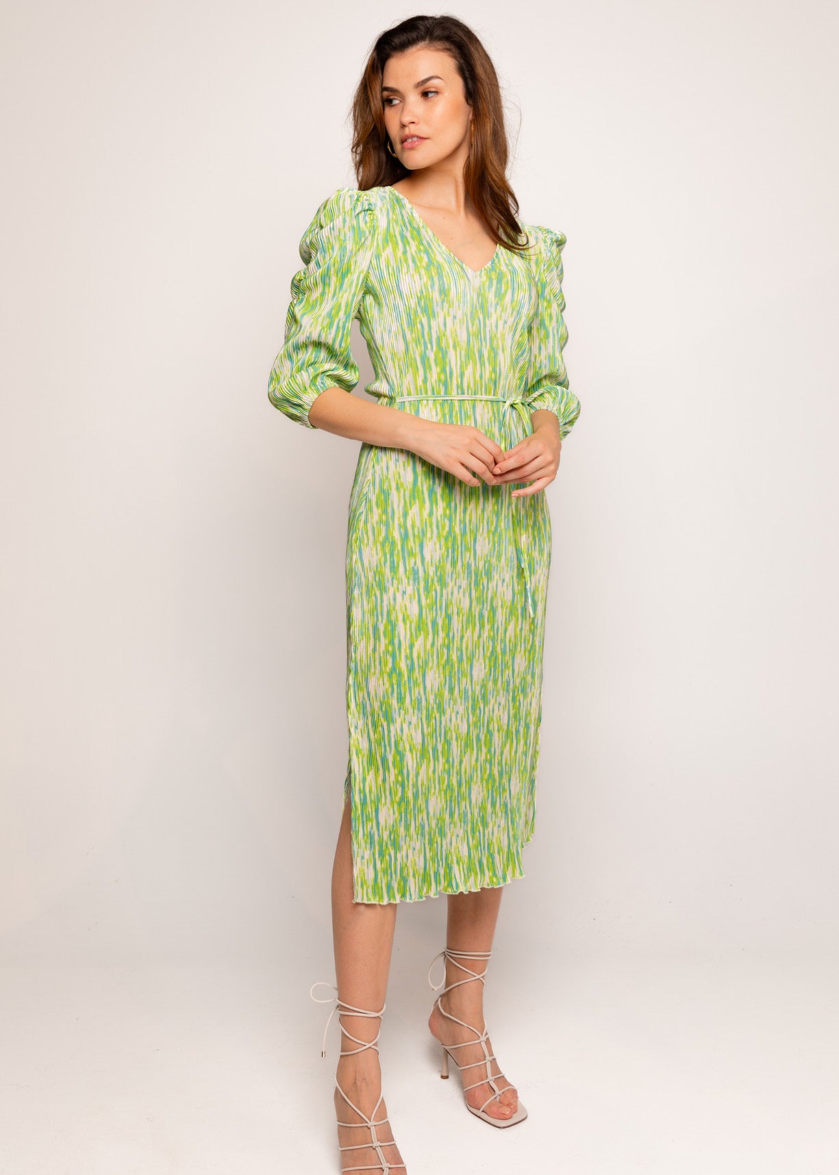 Gayla Dress Abstract green – Freebirdicons